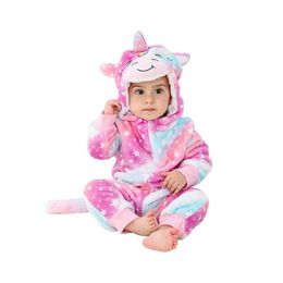 DEBAIJIA Pyjama DEBAIJIA Baby 0-24M Tier Winter Strampler Mädchen Junge Süß Pyjama