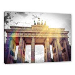 Pixxprint Leinwandbild Brandenburger Tor in Berlin