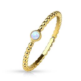 BUNGSA Fingerring Ring Opal Gold aus Messing Damen (Ring
