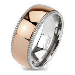 BUNGSA Fingerring Ring Mittelring Rosegold Silber aus Titan Damen (Ring
