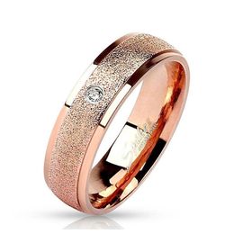 BUNGSA Fingerring Ring sandoptik Rosegold aus Edelstahl Unisex (Ring