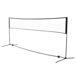 HOMCOM Badmintonnetz Tragbar 2 Höhen 94/158cm Tragetasche PE 400 x 60 cm