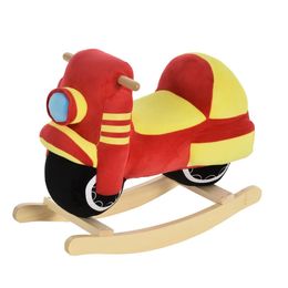 HOMCOM Kinder Schaukelpferd Baby Schaukeltier Motorrad mit Motorrad Sound, Schaukel Schaukelspielzeu