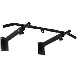 HOMCOM Klimmzugstange pull up bar Wandmontage Reckstange mit Ösen für Boxsack Stahl Schwarz ca. 93,5