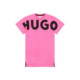 Hugo Shirtkleid Hugo Kids Kleid Shirtkleid pink mit Logo (1-tlg)