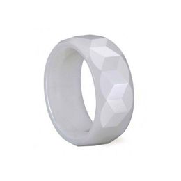 Vivance Partnerring "YIN YANG" Facettierter weißer Ceramic Ring "WHITE"