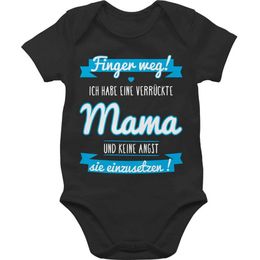 Shirtracer Shirtbody ich habe eine verrückte Mama blau Sprüche Baby