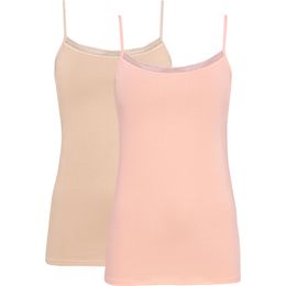 Schiesser Cotton Lace Top, 2er-Pack, für Damen, orange, 40