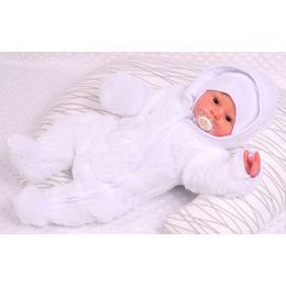La Bortini Fleeceoverall Baby Overall Wagenanzug 44 50 56 62 68 74 Übergangsoverall in Weiß