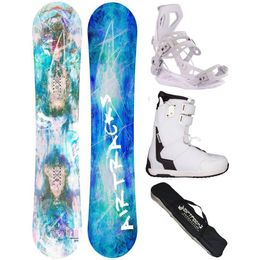 Airtracks Snowboard Damen Snowboard Komplett Set Glam Zero Rocker »Mod. 22/23 (4er-Pack)