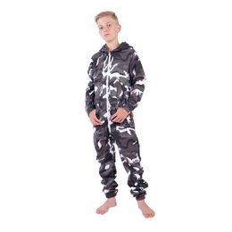 O'Poppy Jumpsuit Kinder camo urban grey (1-tlg) Zwergen Kapuze und Eingrifftaschen