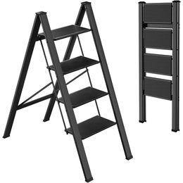 TLGREEN Klapptritt aus Aluminium Trittleiter 2/3/4-Stufen-Leiter Rutschfeste Trittfläche (Tragbare Leiter für Zuhause leichte Leiter)