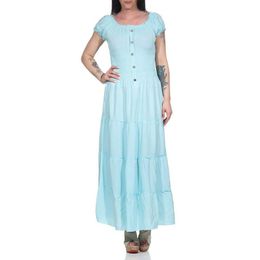 Aurela Damenmode Strandkleid Kleider Damen elegant Sommer Kleider lang einfarbig Gesamtlänge: 132