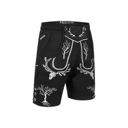 PAULGOS Trachtenhose Herren Jogginghose Design Lederhose Kurz Sweathose Bermuda Shorts JOK6