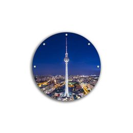 Wallario Sichtschutzzaunmatten Fernsehturm Berlin bei Nacht