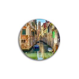 Wallario Sichtschutzzaunmatten Urlaub in Venedig Kanal zwischen bunten Häusern