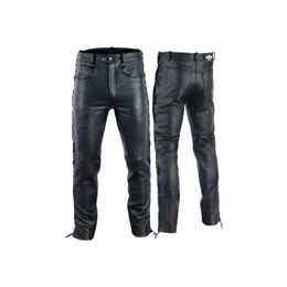 BULLDT Lederhose BLD861 Black Lederjeans Anilinleder Naturleder Schwarz