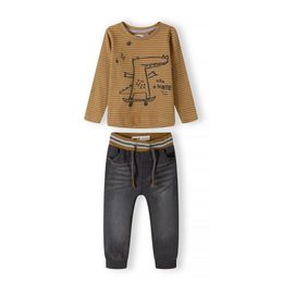 MINOTI Top & Hose T-Shirt und gestrickte Denim-Jeans (3m-3y)