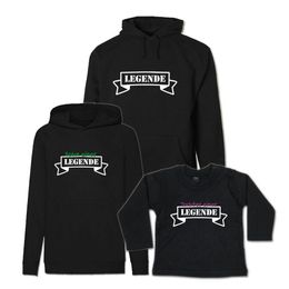 G-graphics Kapuzenpullover Legende & Tochter / Sohn einer Legende (Familienset