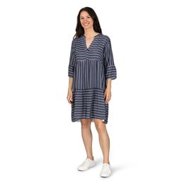 DENIMFY Sommerkleid Damen Kleid DFFrida A-Linie 3/4 Arm Freizeitkleid mit V-Ausschnitt aus 100% Viskose