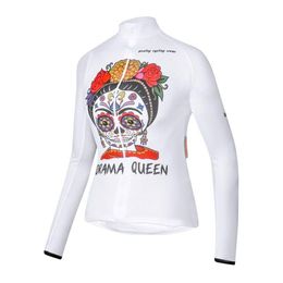 prolog cycling wear Radtrikot Fahrradtrikot Damen langarm „Drama Queen Weiß“ atmungsaktiv
