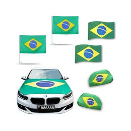 Sonia Originelli Fahne Auto-Fan-Paket Brasilien Brasil Außenspiegel Magnet Motorhaubenüberzu