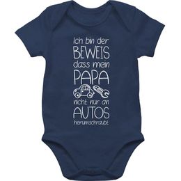 Shirtracer Shirtbody Ich bin der Beweis dass mein Papa nicht nur an Autos herumschraubt wei Sprüche Baby