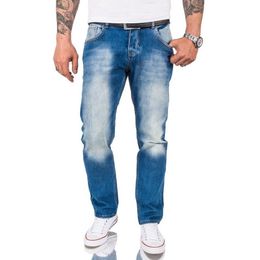 Rock Creek Straight-Jeans Herren Jeans Stonewashed Hellblau RC-3119