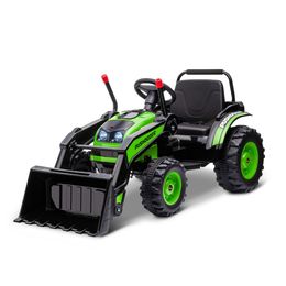 HOMCOM Kinder Elektrobagger Sitzbagger für Kinder Geländewagen traktor elektrisch zum Fahren mit Mus