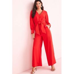 next Jumpsuit Jumpsuit mit Gürtel und weitem Beinschnitt (1-tlg)