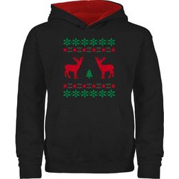 Shirtracer Hoodie Norweger Pixel Rentier Weihnachten Weihnachten Kleidung Kinder