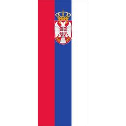 flaggenmeer Flagge Flagge Serbien mit Wappen 110 g/m² Hochformat