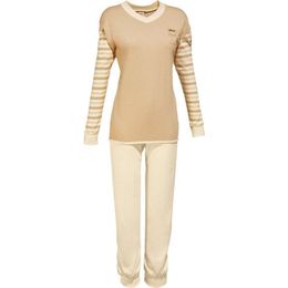 Götting götting Pyjama Damen-Schlafanzug naturbelassen Single-Jersey Streifen