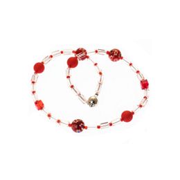 Bella Carina Perlenkette Kette für Kinder mit Glasperlen rosa rot