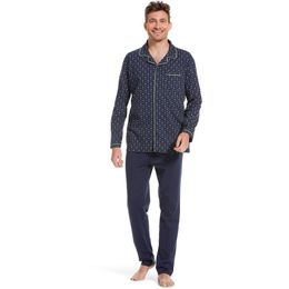 PASTUNETTE Schlafanzug Herren Pyjama geknöpft (2 tlg) Baumwolle