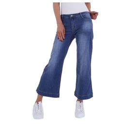 Ital-Design Bootcut-Jeans Damen Freizeit Stretch Bootcut Jeans in Blau