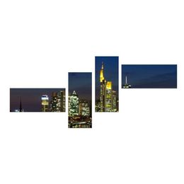 Bilderdepot24 Leinwandbild Frankfurt Skyline bei Nacht