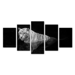 Bilderdepot24 Leinwandbild Tiger im Wasser