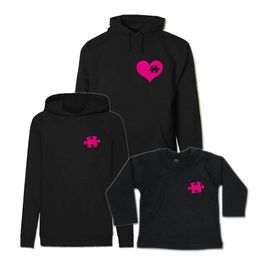 G-graphics Kapuzenpullover Herz & Puzzlestück (Familienset