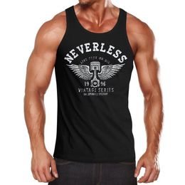 Neverless Tanktop Herren Tank Top Biker Motorrad Motorblock Engine Flügel Wings Neverless® mit Print