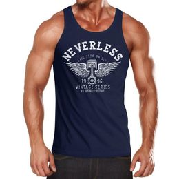 Neverless Tanktop Herren Tank Top Biker Motorrad Motorblock Engine Flügel Wings Neverless® mit Print