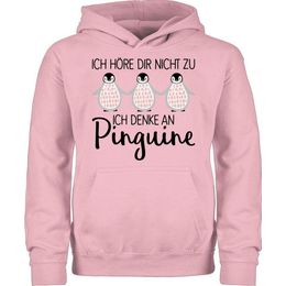 Shirtracer Hoodie Ich denke an Pinguine Tiermotiv Animal Print