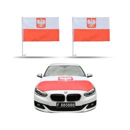 Sonia Originelli Fahne Auto-Fan-Paket Polen Poland Polska Außenspiegel Motorhaubenüberzug