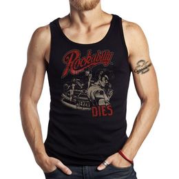 Gasoline Bandit® Tanktop für Hot-Rod Biker Racer Motorrad Fans: Rockabilly Never Dies