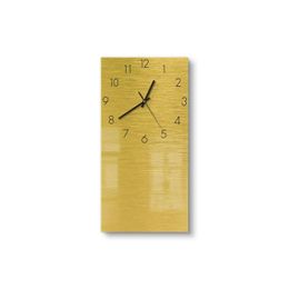 DEQORI Wanduhr 'Gebürstete Goldoberfläche' (Glas Glasuhr modern Wand Uhr Design Küchenuhr)