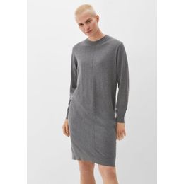 s.Oliver Minikleid Strickkleid mit Rundhalsausschnitt Ziernaht