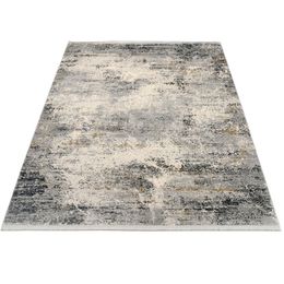 Teppich OCI DIE TEPPICHMARKE "ELEMENTS VITA" Teppiche Gr. B/L: 240 cm x 300 cm, 8 mm, 1 St., grau (grau, creme) Esszimmerteppiche