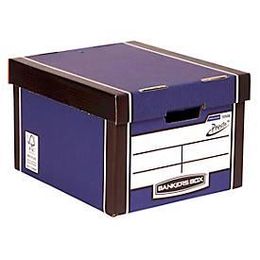 Archivbox BANKERS BOX® Premium Classic, für A4-Formate, stapelbar bis 6 Stück, 100 % Recycling-Karton, B 330 x T 381 x H 254 mm, blau, 5 Stück