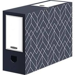 Archivschachtel BANKERS BOX® Décor, FSC®-zertifizierter Karton, B 100 x T 345 x H 253 mm, für DIN A4 Formate, mitternachtsblau, 5 Stück