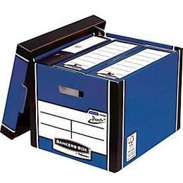Archivbox BANKERS BOX® Premium Tall Box, für A4-Formate, stapelbar bis 6 Stück, 100 % Recycling-Karton, B 330 x T 381 x H 298 mm, blau, 5 Stück